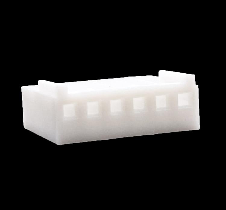 6 position Molex compatible .100 terminal housing with nylon ramp loc