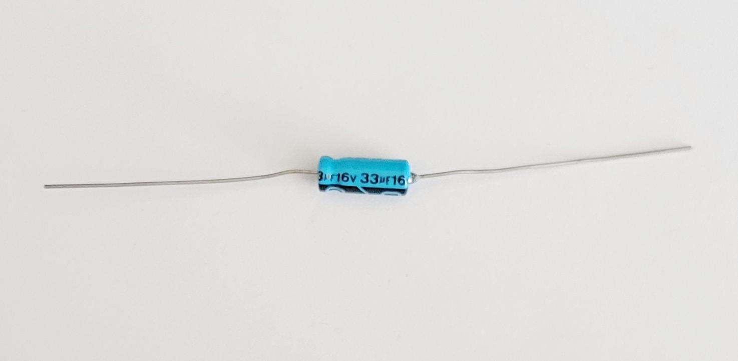 Aluminum Electrolytic 33uf 16 volt Axial Capacitor