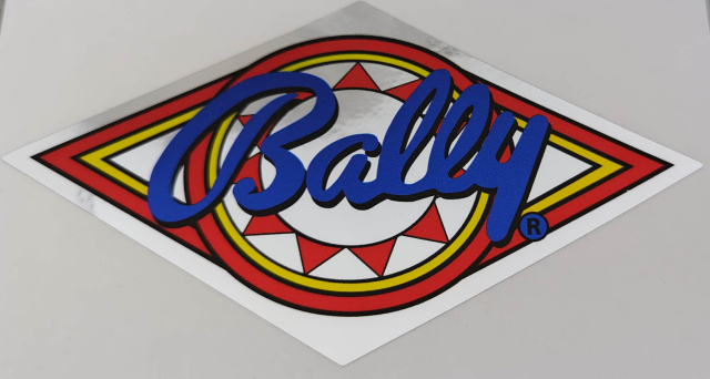 Chrome finish, vinyl peel and stick Coin Door decal Used on many Bal