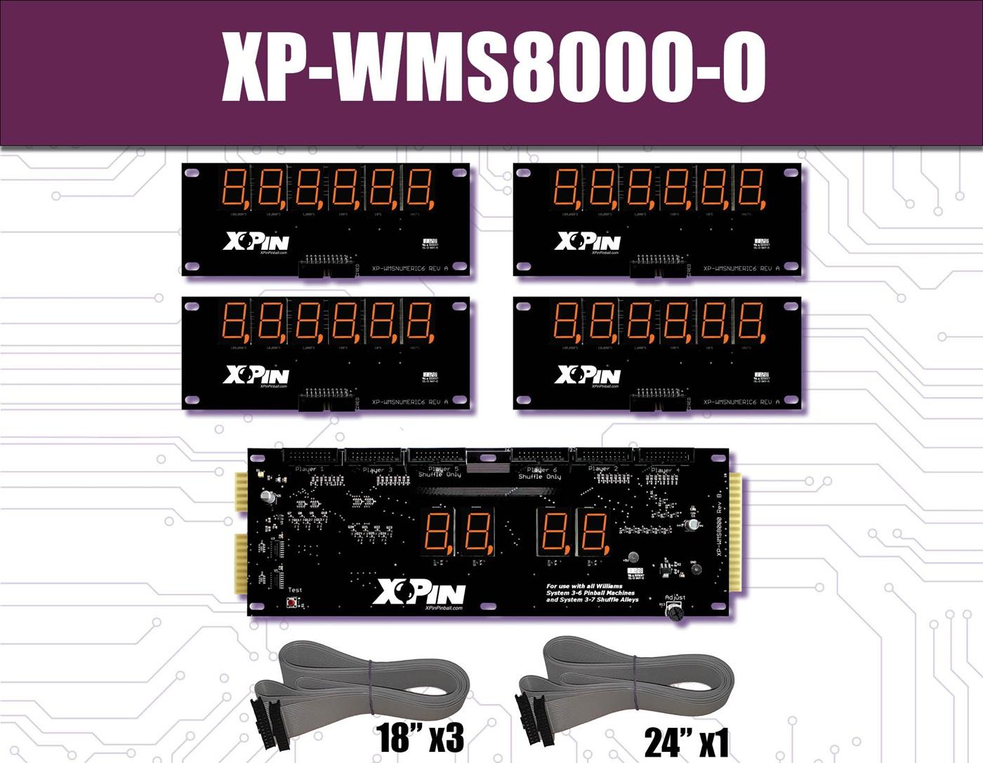 Williams System 3 to 6 ORANGE LED Display Set #XP-WMS8000-O